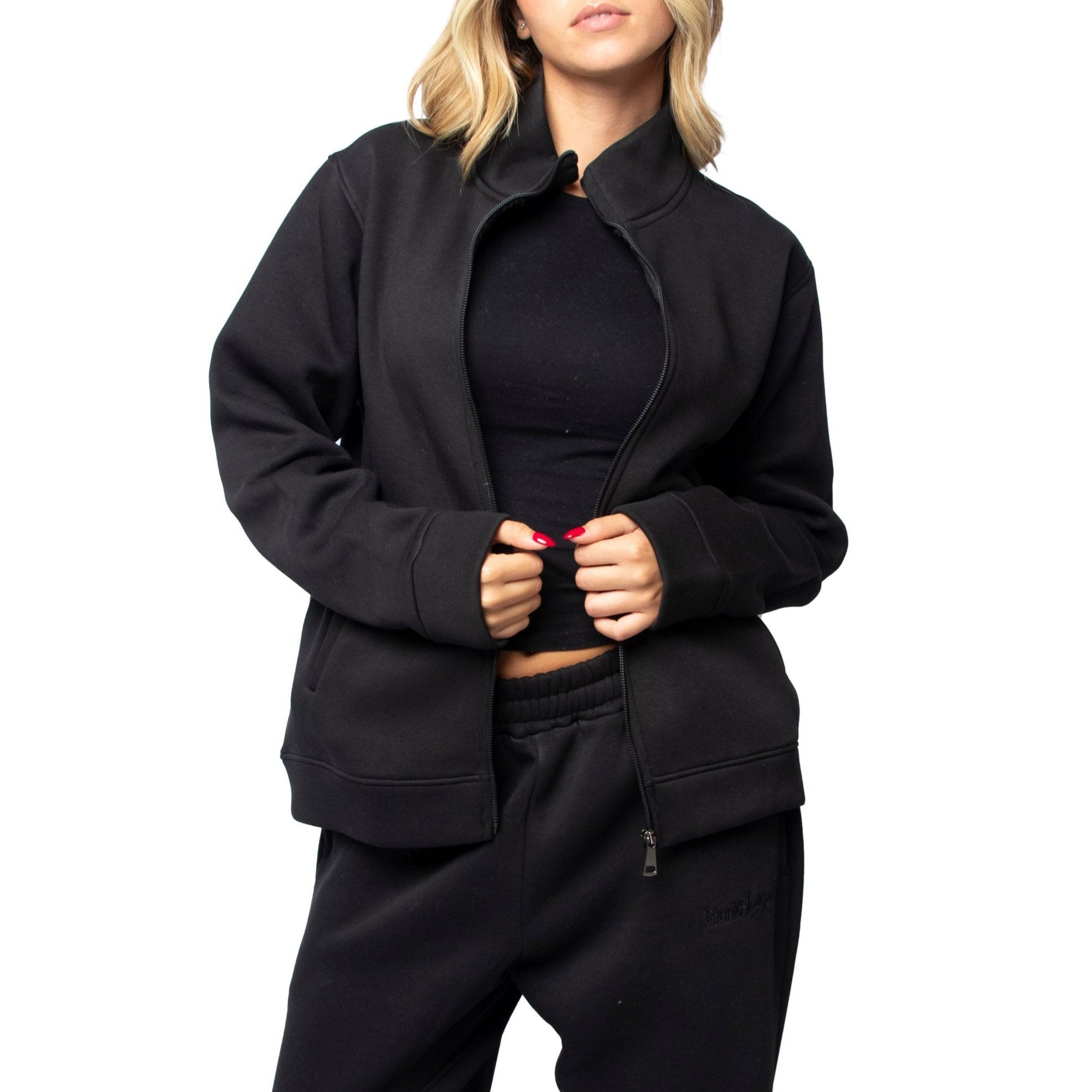 Blank Track zip up in black – blanksndco